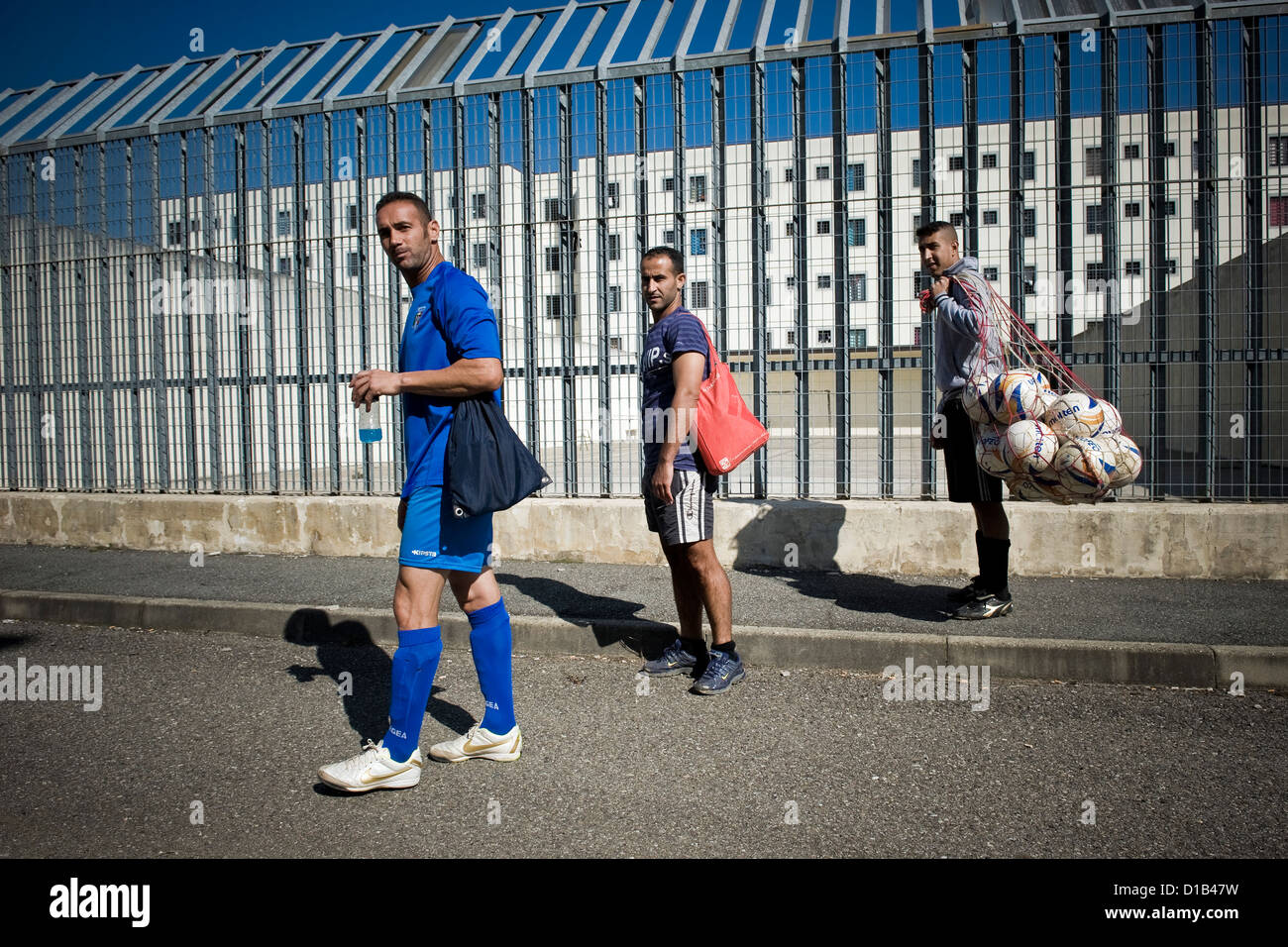 Bollate prison, training of the football team Stock Photo - Alamy