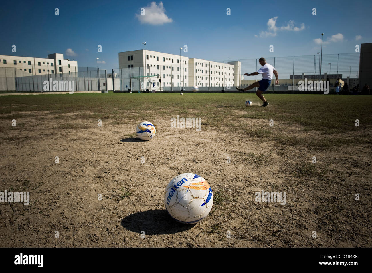 Bollate prison, training of the football team Stock Photo - Alamy
