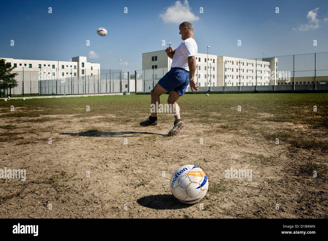 Bollate prison, training of the football team Stock Photo - Alamy