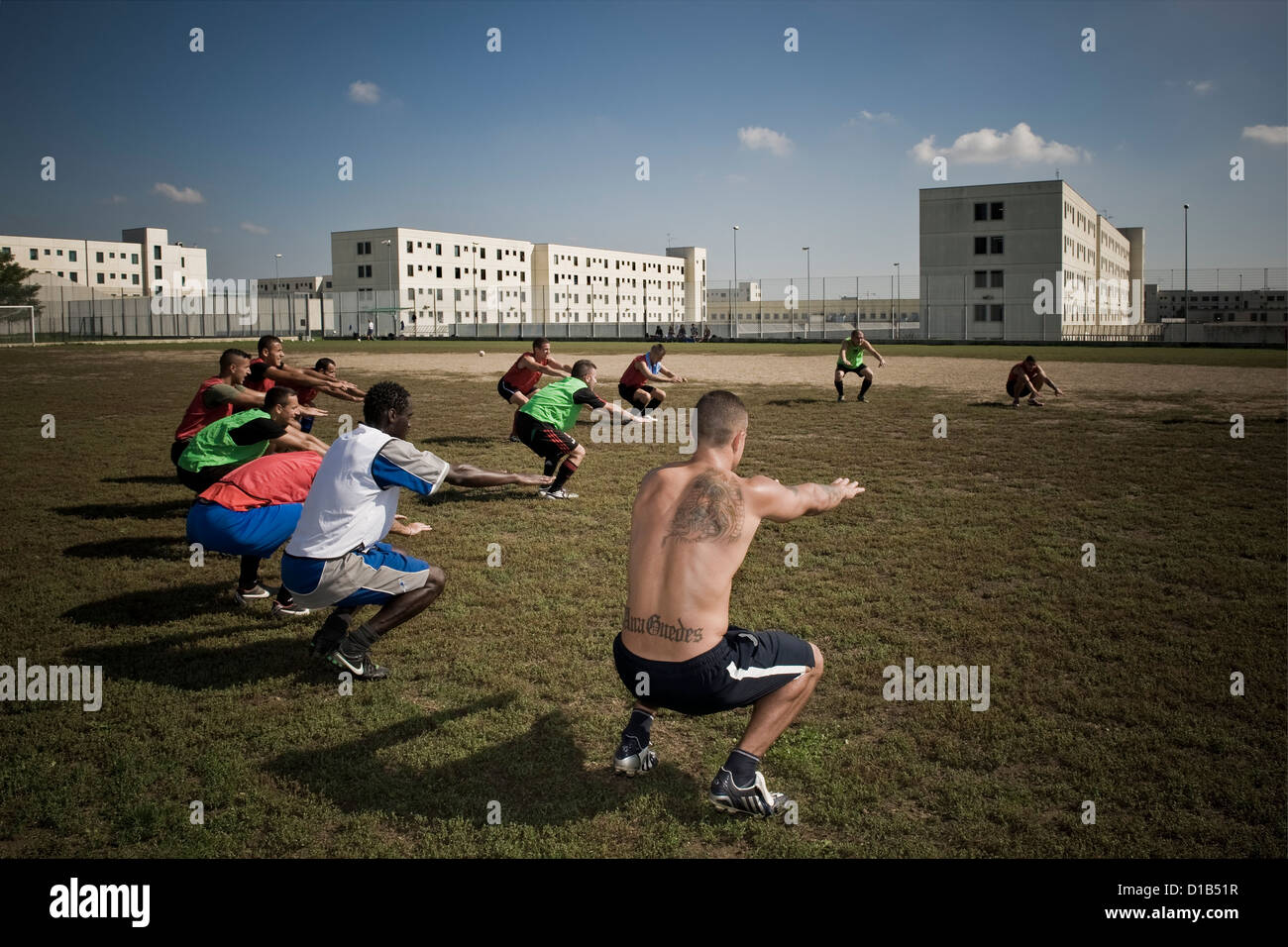Bollate prison, training of the football team Stock Photo - Alamy