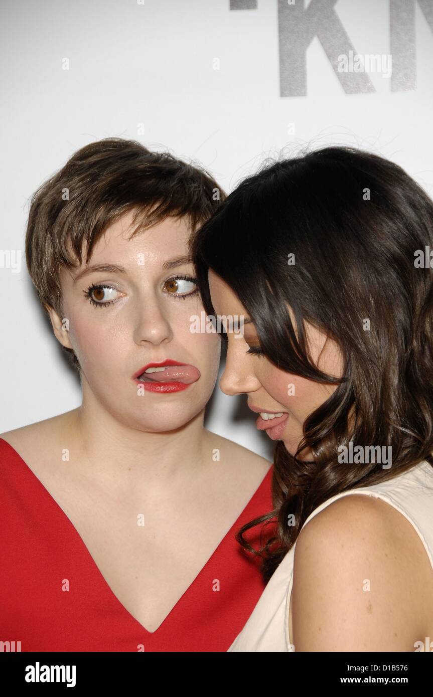Los Angeles, California. 12th December 2012. Lena Dunham, Aubrey Plaza ...