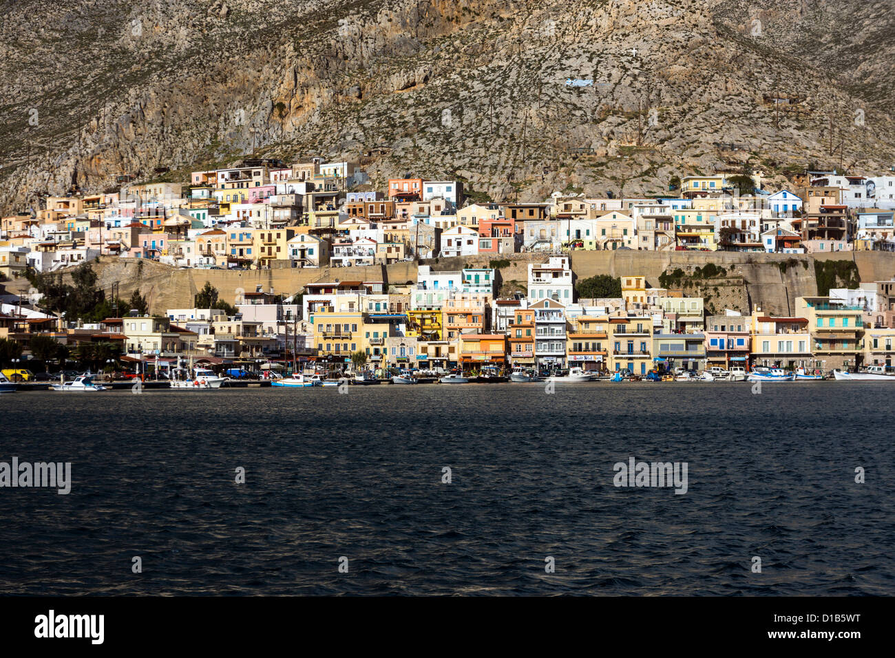 Pothia harbour and town, Kalymnos, Greece Stock Photo - Alamy
