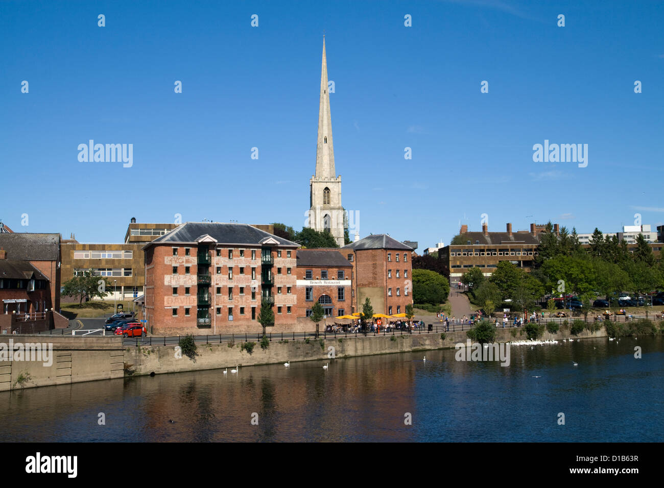 South Quay from River Severn Worcester Worcestershire England UK Stock ...