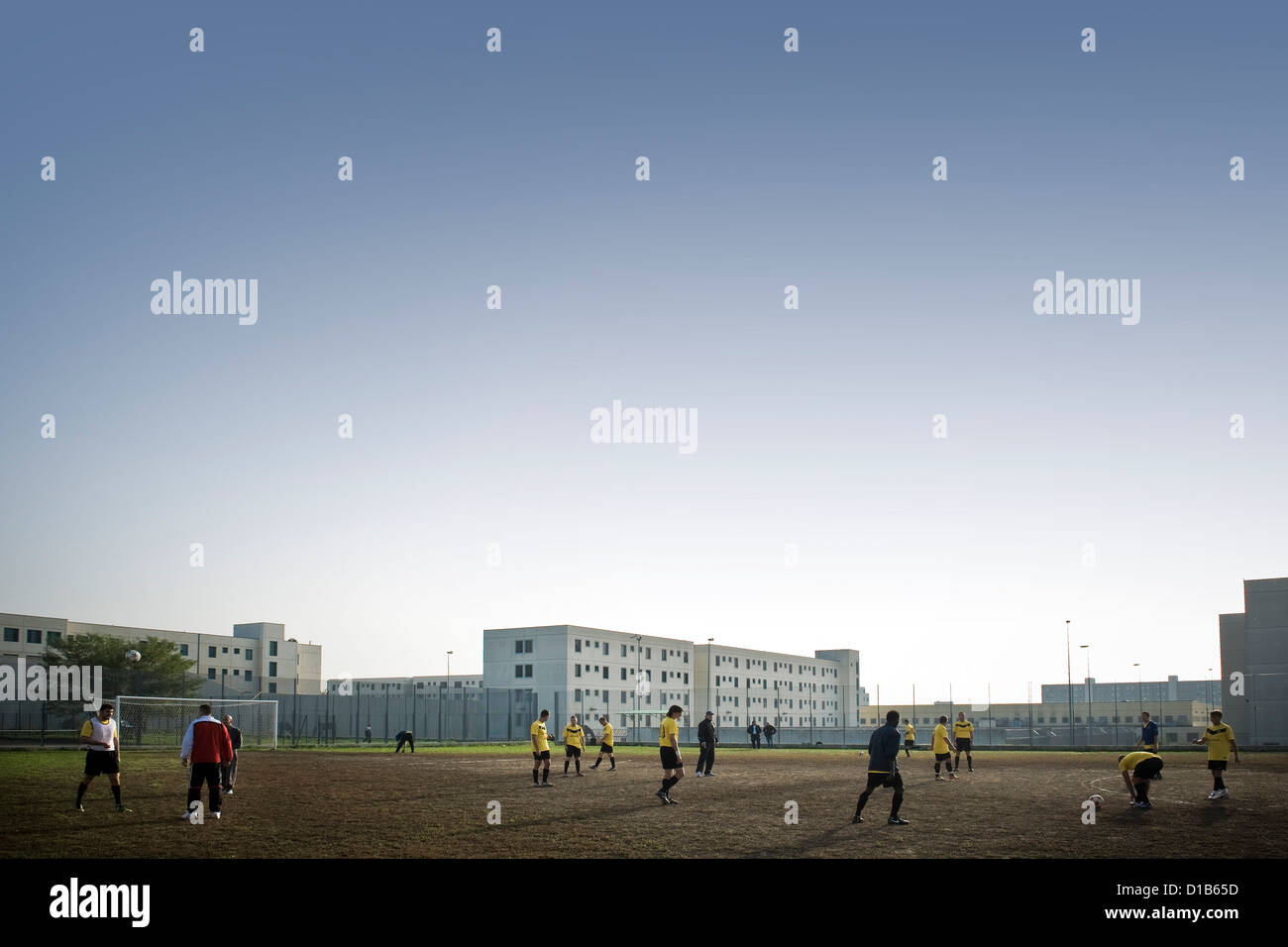 Italy, Bollate prison, football game inside the prison Stock Photo - Alamy