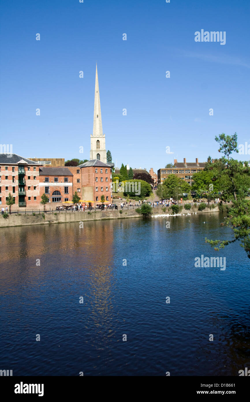 Waterfront River Severn Worcester Worcestershire England UK Stock Photo ...