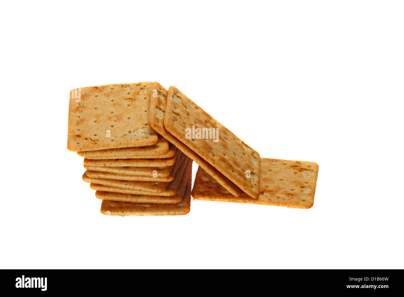 Dry biscuits in stack isolated on white background Stock Photo - Alamy