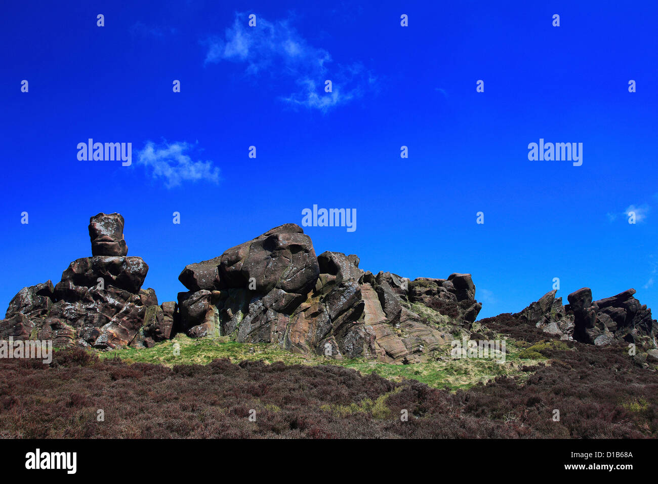 Summer view over the rock formations of the Ramshaw Rocks ...