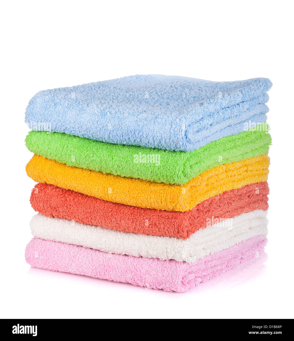 Colored towels. Isolated on white background Stock Photo - Alamy