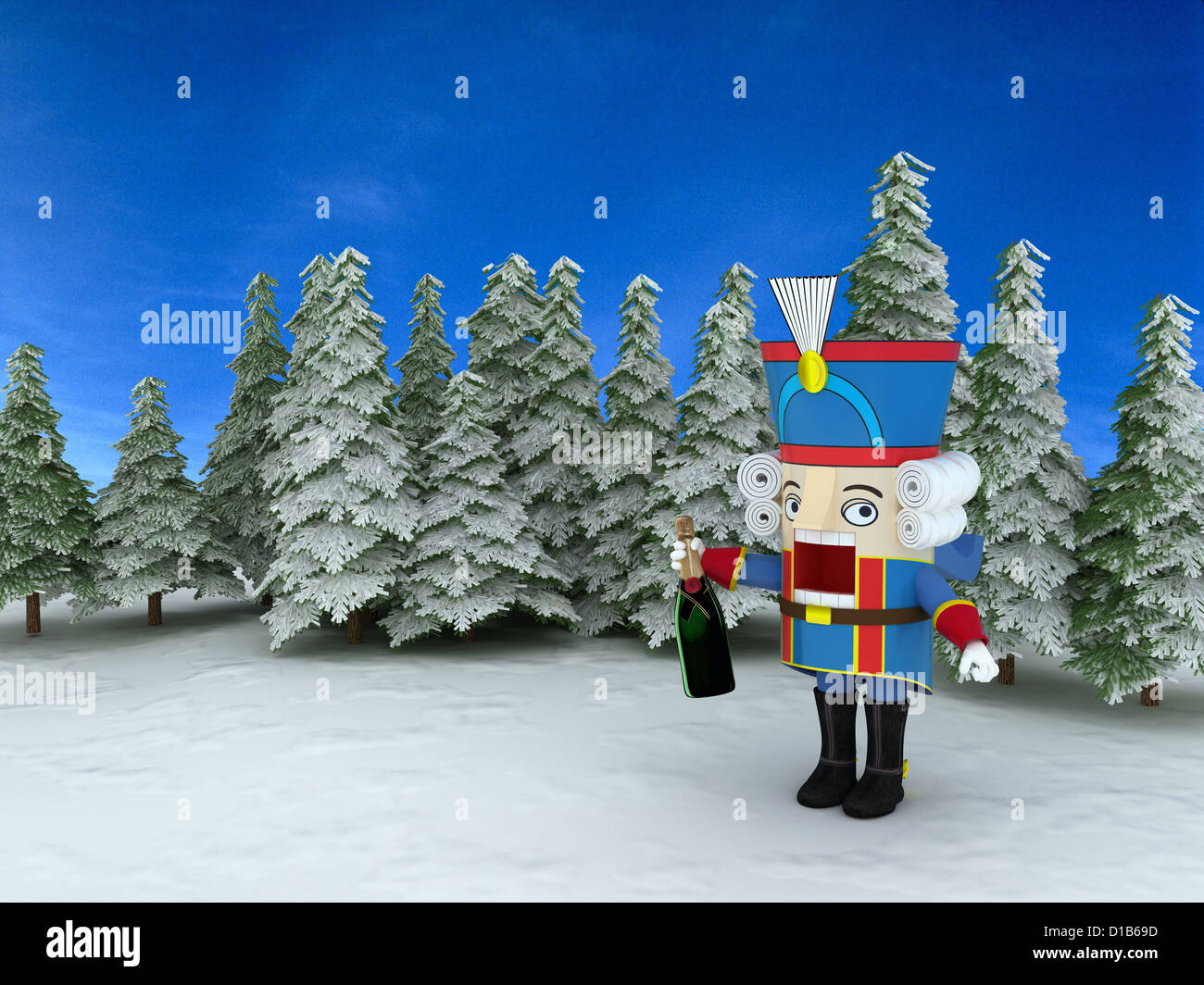 Nutcracker in the forest - Computer Art 3D Series Stock Photo - Alamy