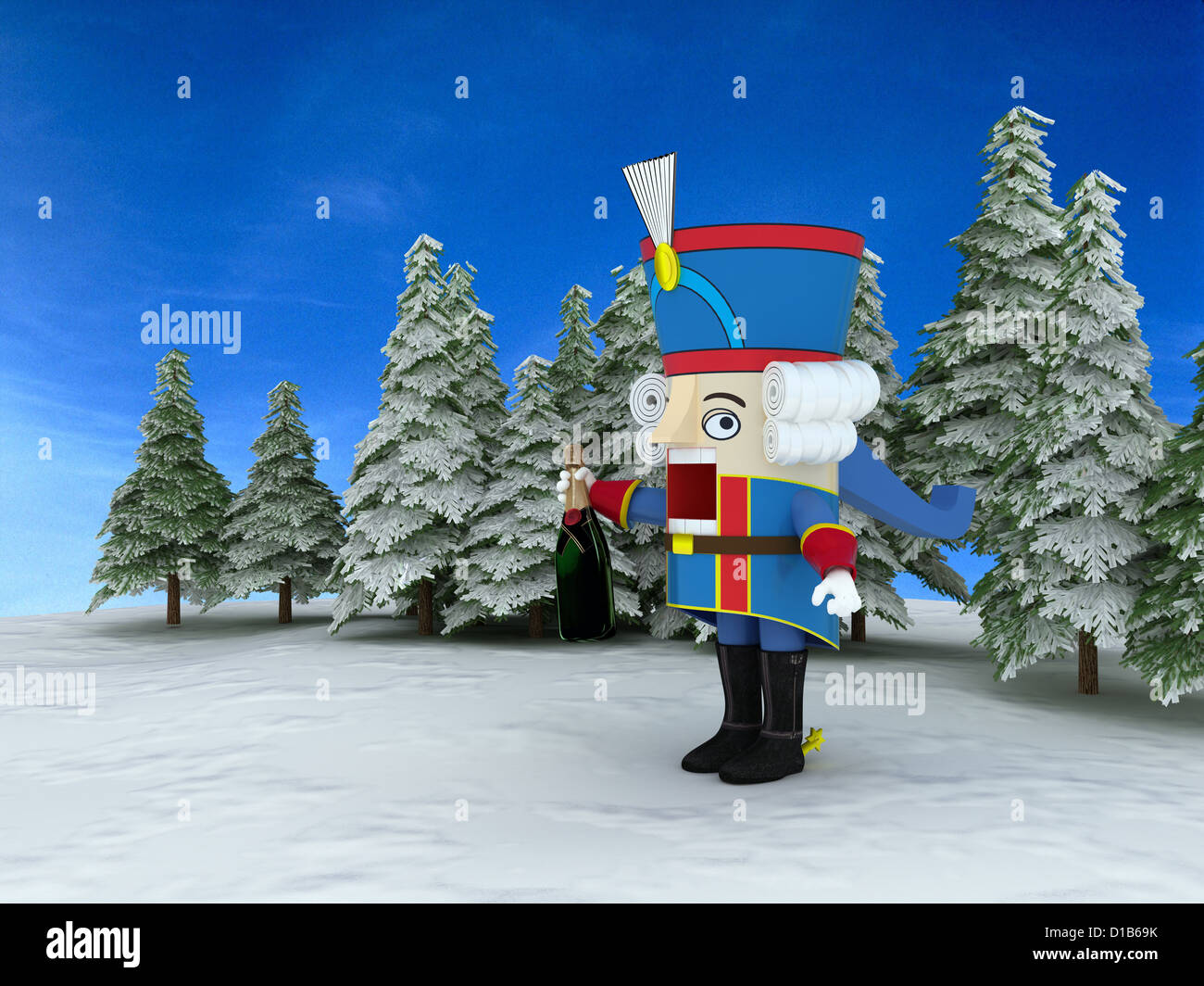 Nutcracker in the forest - Computer Art 3D Series Stock Photo - Alamy