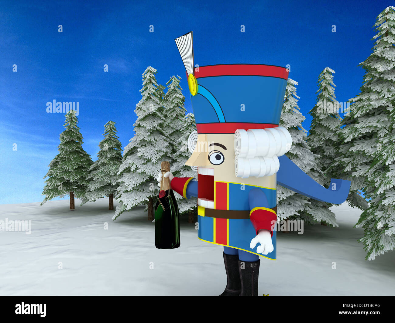 Nutcracker in the forest - Computer Art 3D Series Stock Photo - Alamy