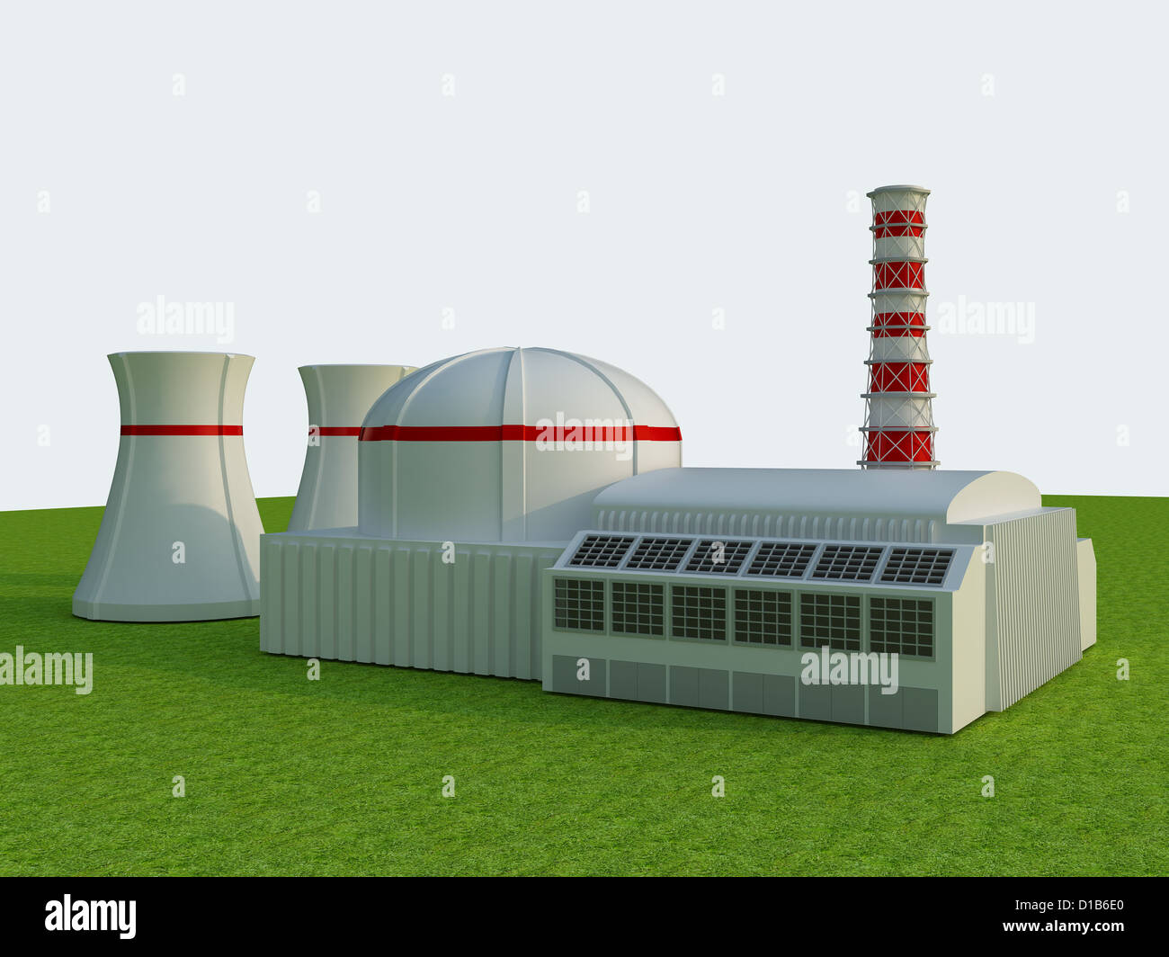 Nuclear Power Station - Computer Art 3D Series Stock Photo - Alamy