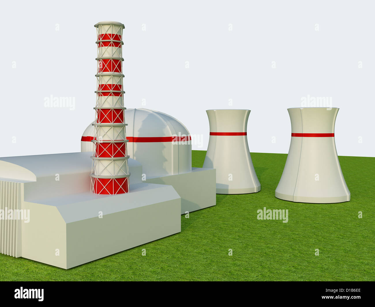 Nuclear Power Station - Computer Art 3D Series Stock Photo - Alamy