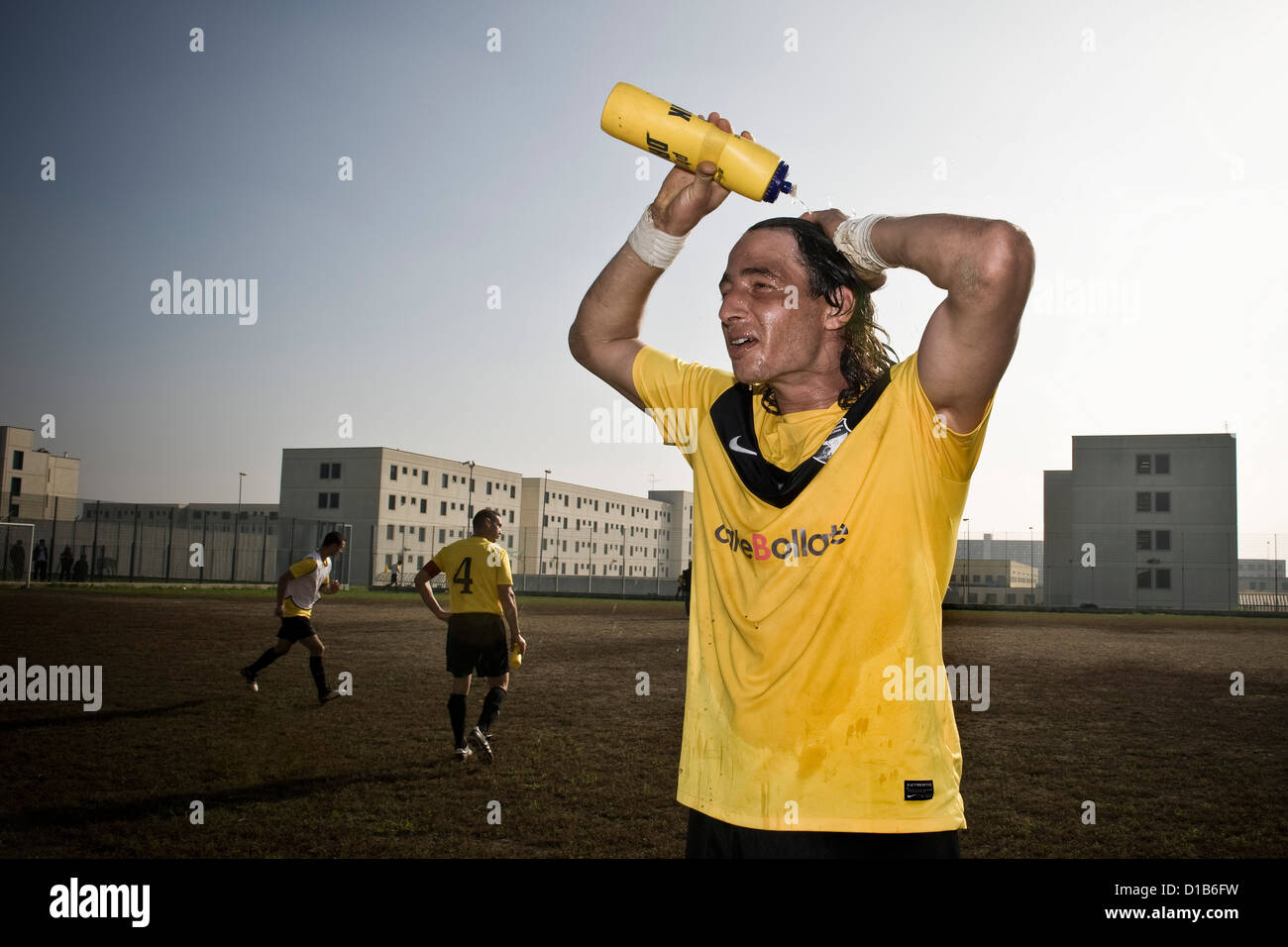 Italy, Bollate prison, football game inside the prison Stock Photo - Alamy