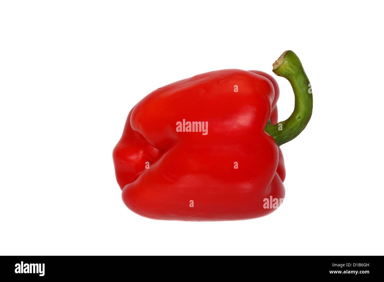 Red paprika with green tail isolated on white background Stock Photo ...