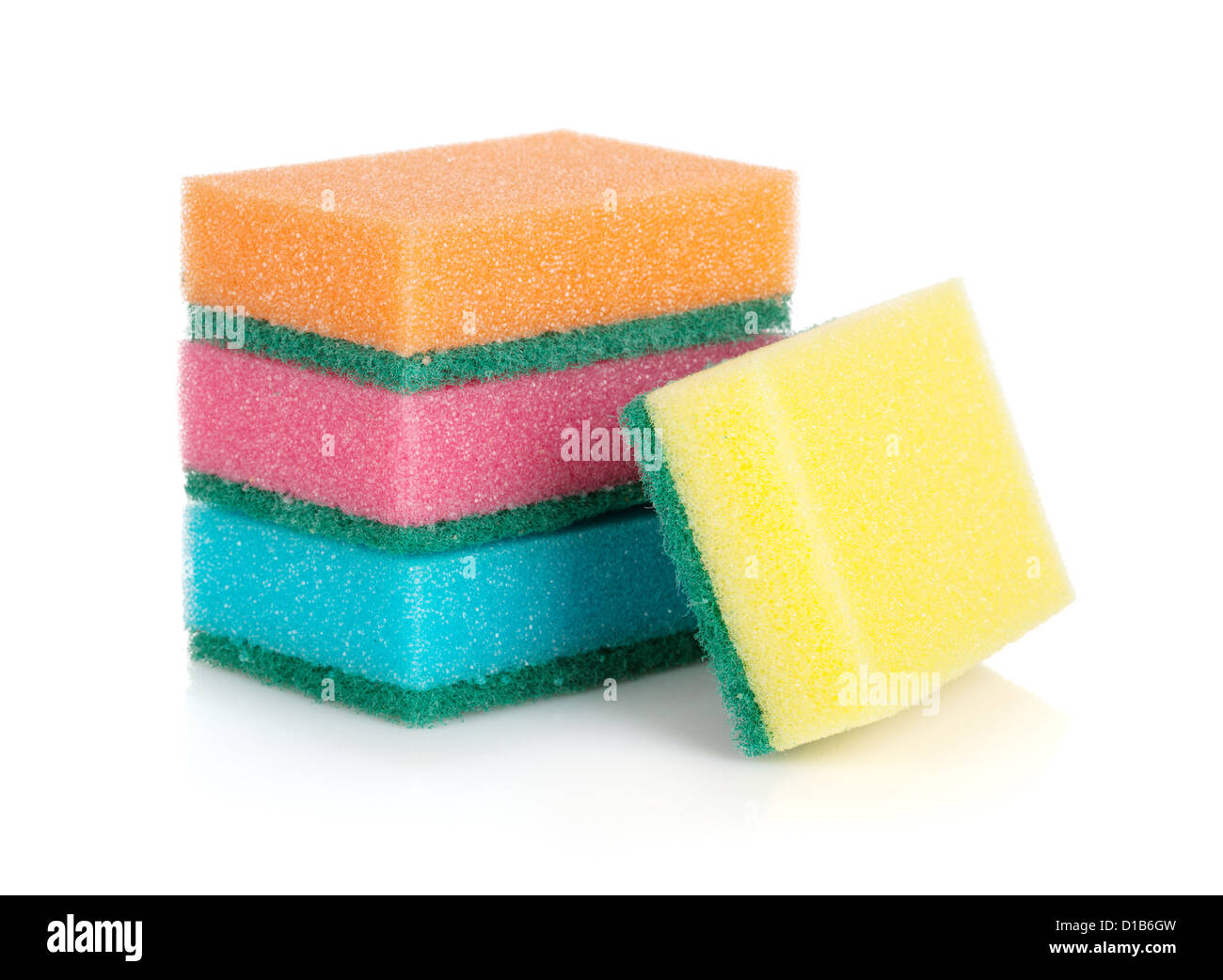 Colored sponges. Isolated on white background Stock Photo - Alamy