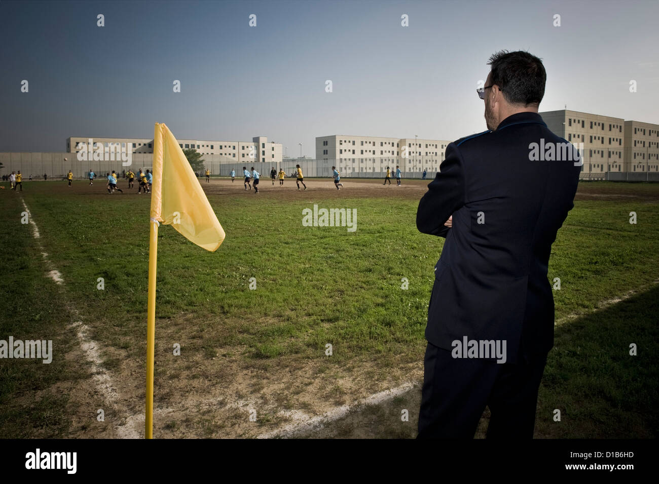 Italy, Bollate prison, football game inside the prison Stock Photo - Alamy