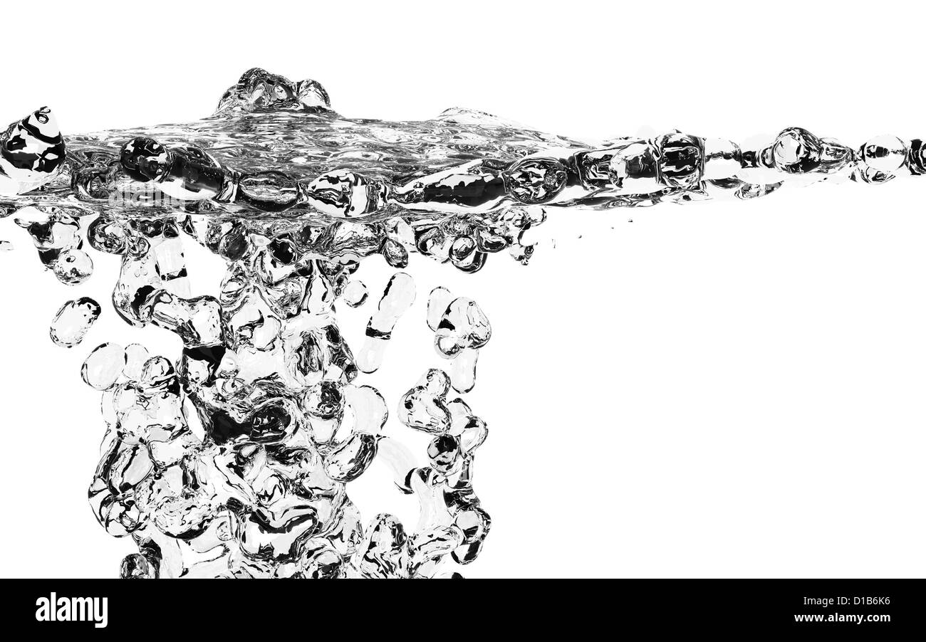 Fresh Water Splash Over White - Isolated Objects Series Stock Photo - Alamy