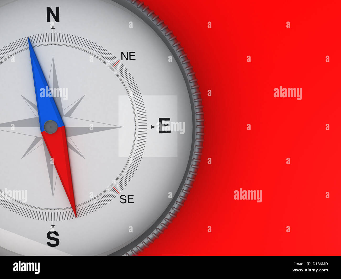 Compass On The Red Background . Computer Art Series Stock Photo - Alamy