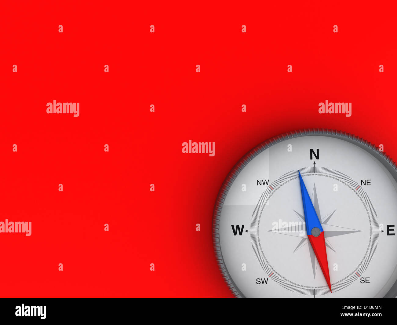 Compass On The Red Background . Computer Art Series Stock Photo - Alamy