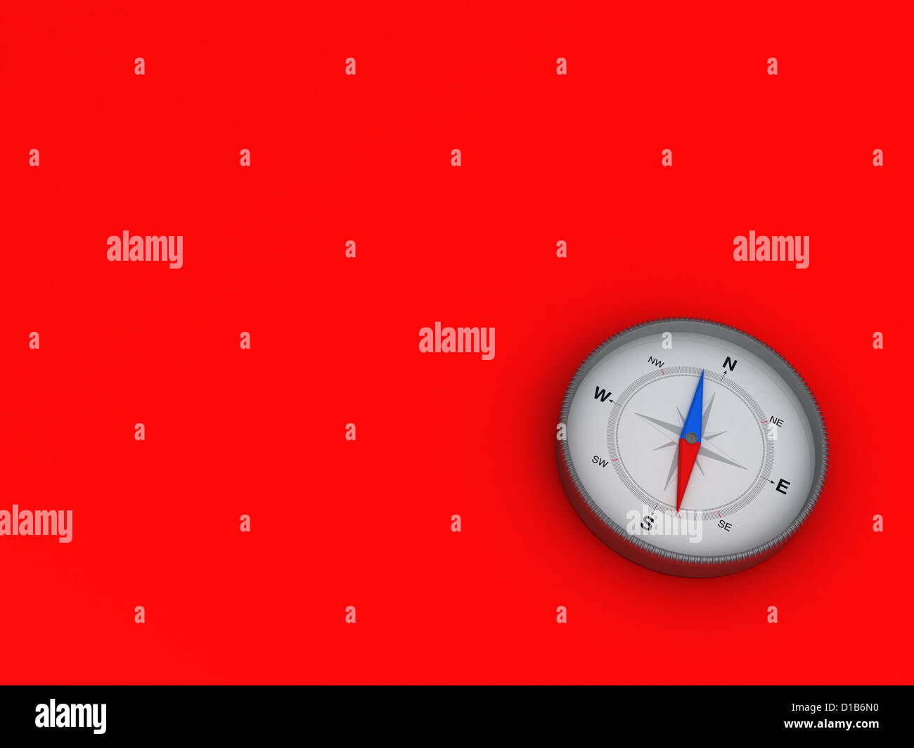 Compass On The Red Background . Computer Art Series Stock Photo - Alamy
