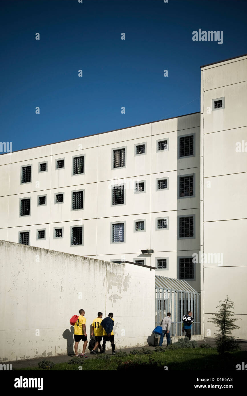 Italy, Bollate prison, players after the game of soccer within the ...