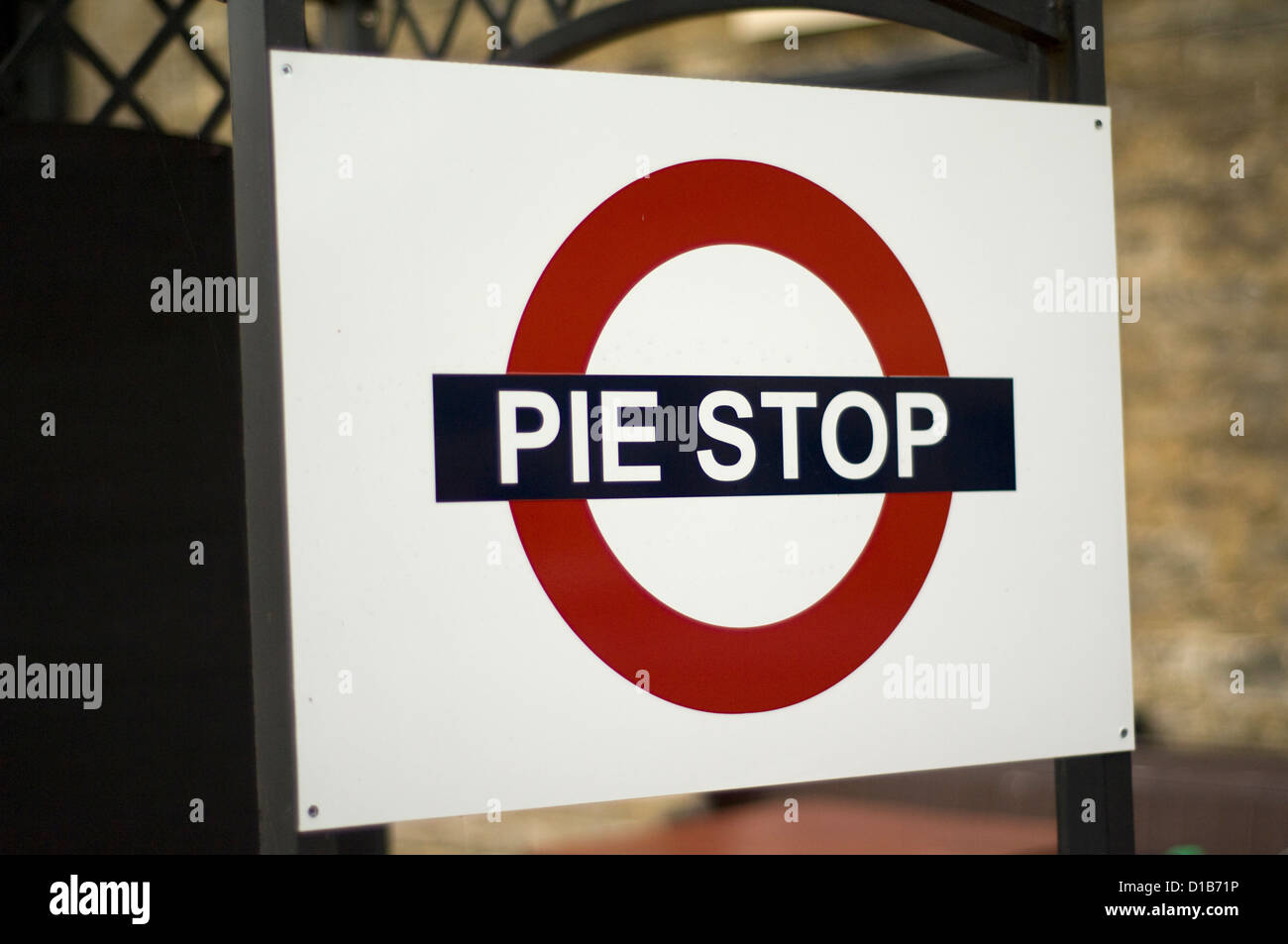 Pie stop sign Stock Photo - Alamy