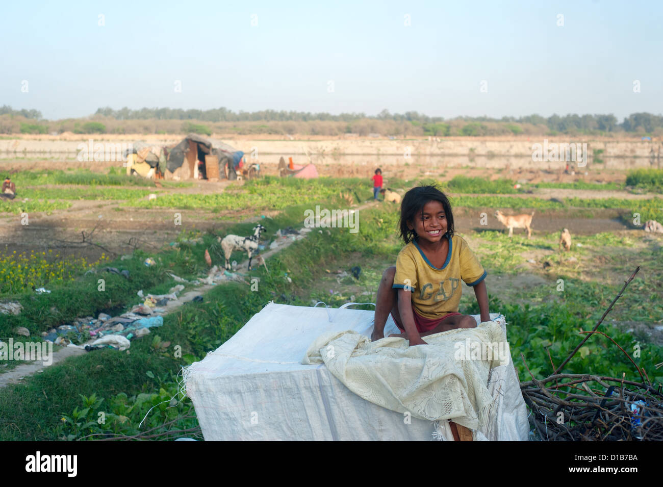 A portrait of a cute poor girl from India Stock Photo - Alamy