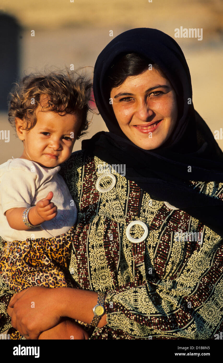 Syrian woman and child in Euphrates valley. Syria Stock Photo - Alamy