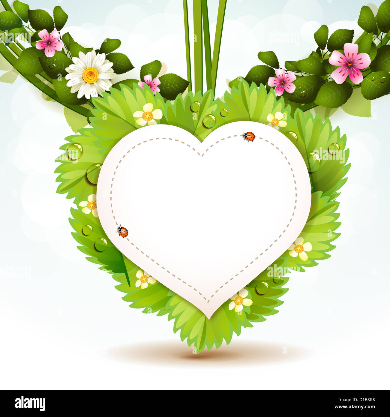 Heart shape with flowers Stock Photo - Alamy