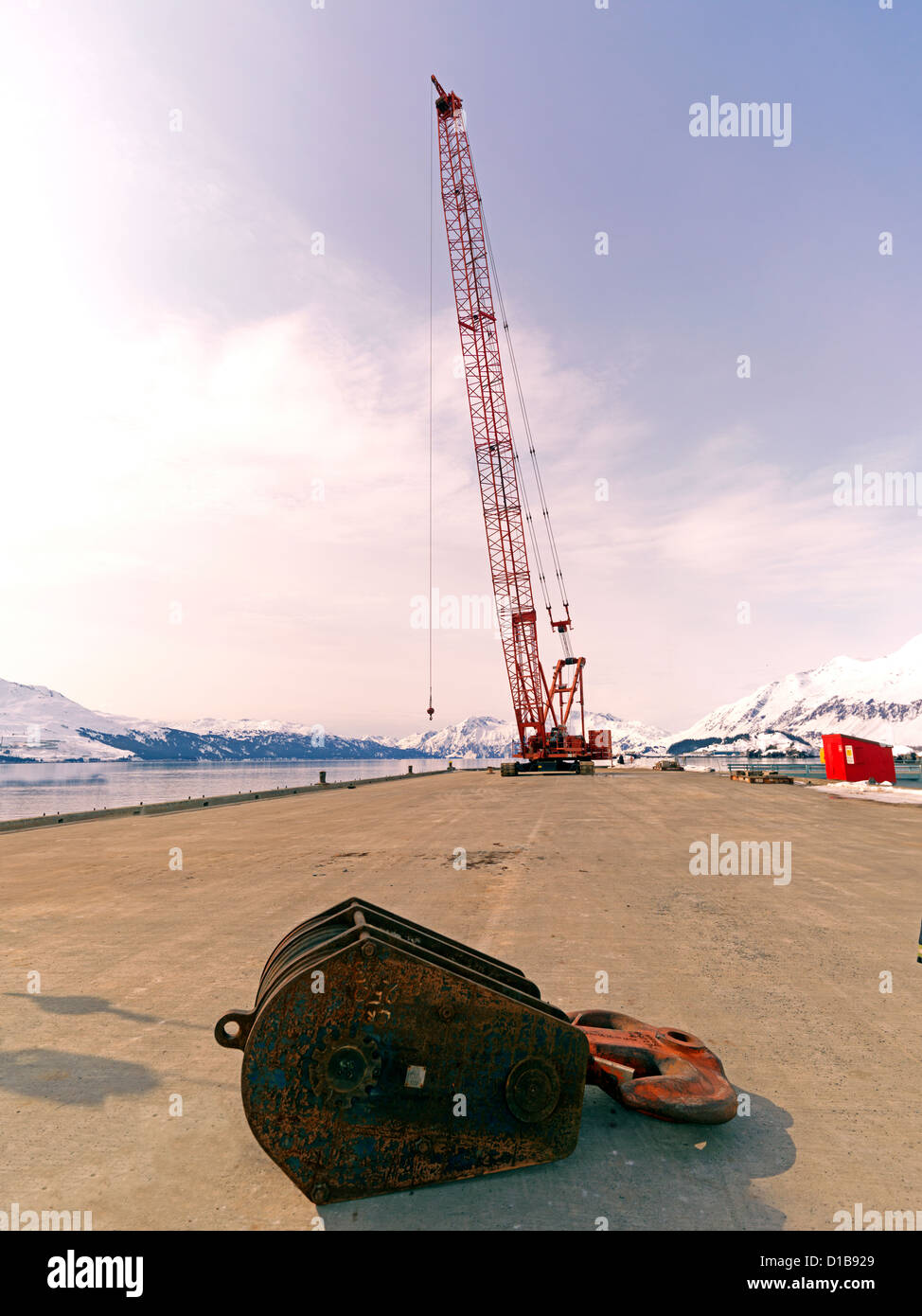 The really big pulley for the crane at the Port of Valdez in Alaska ...