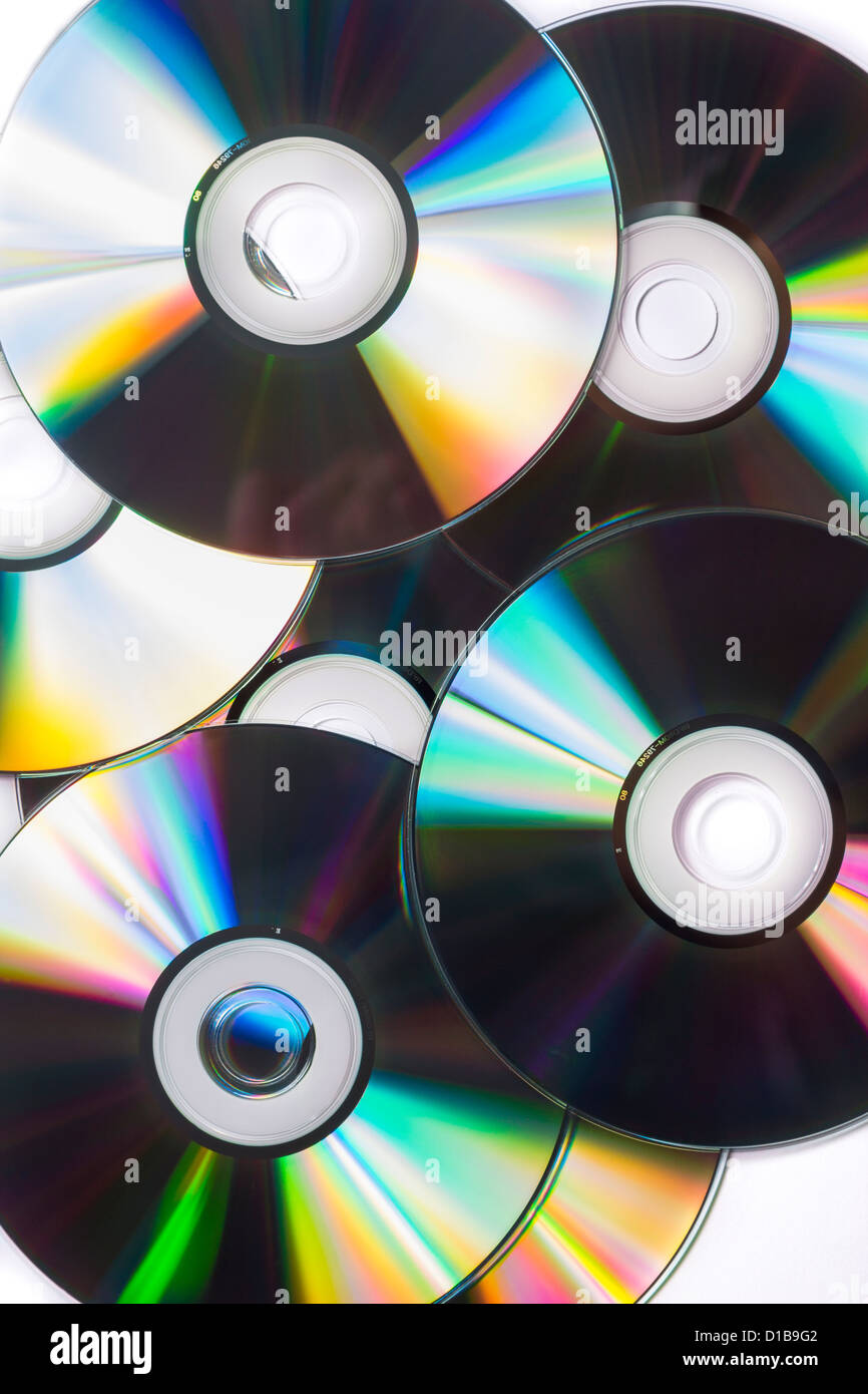Many CD's isolated on the white background Stock Photo - Alamy