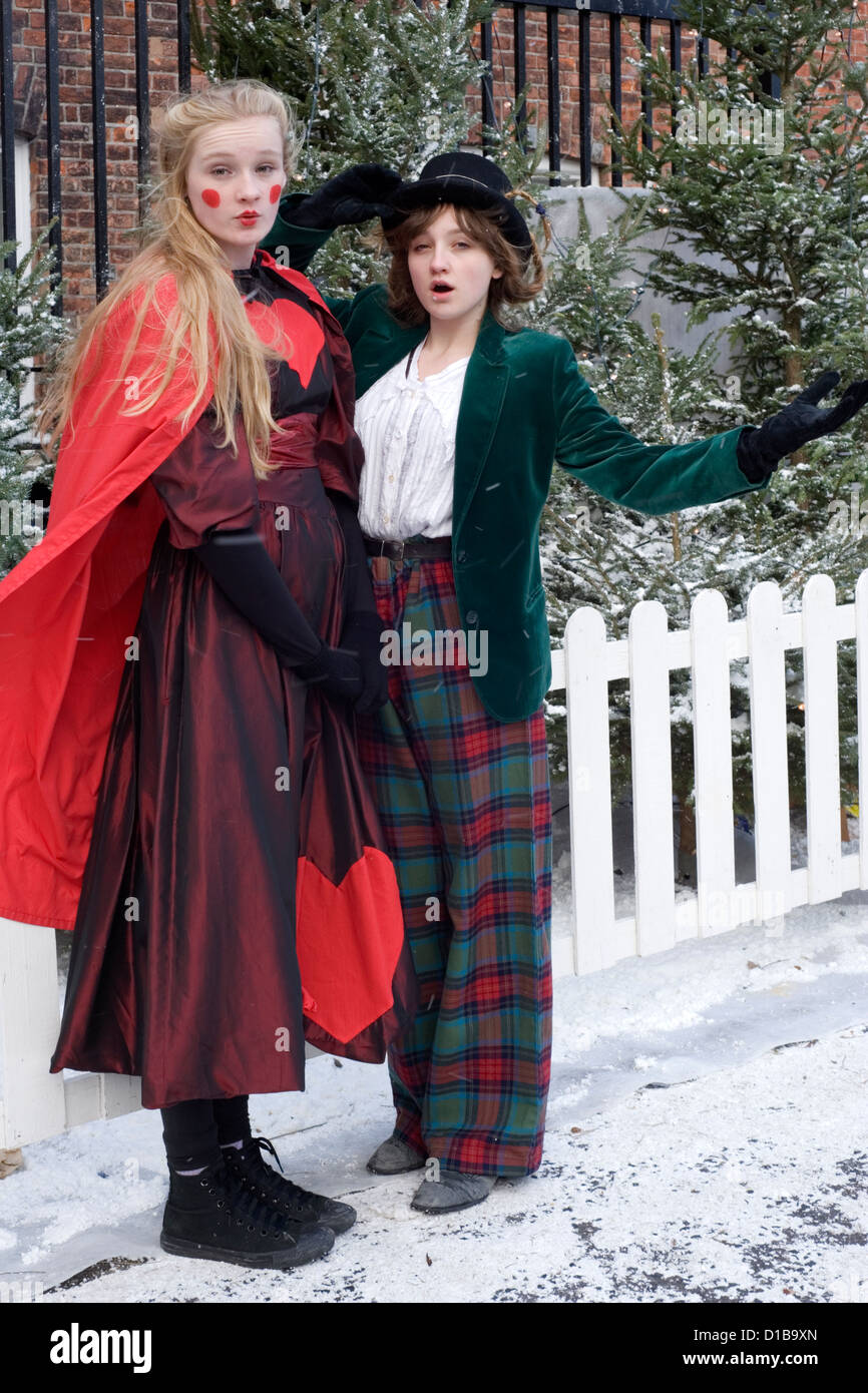 two attractive young females in pantomime costumes at the victorian ...