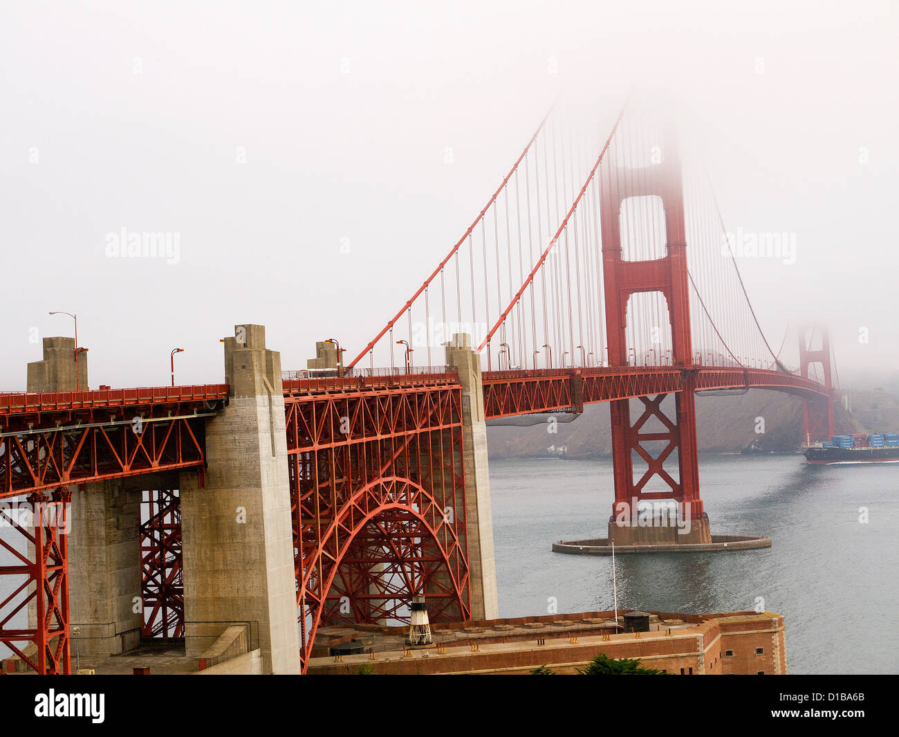 Golden Gate in San Francisco in the Sea Mist in California USA Stock ...