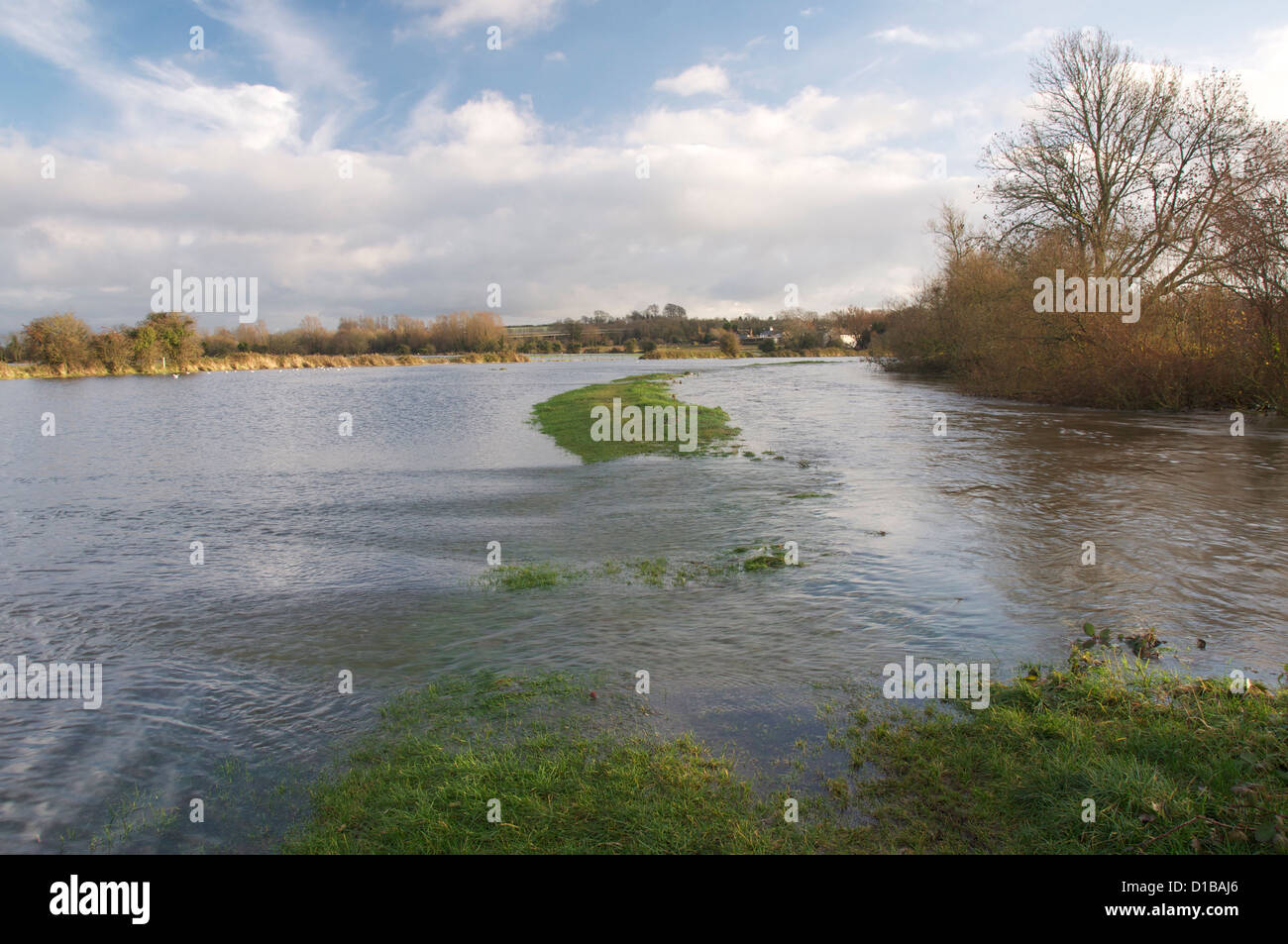 Unusual weather. November 2012. The River Frome overflows its banks ...