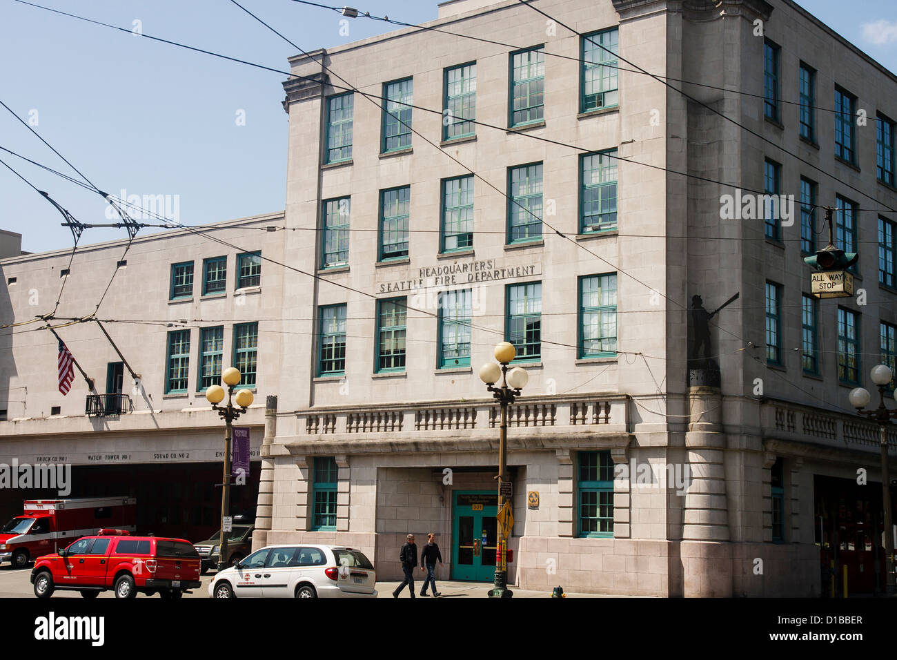 An old building in Seattle housing the Fire Department Stock Photo - Alamy