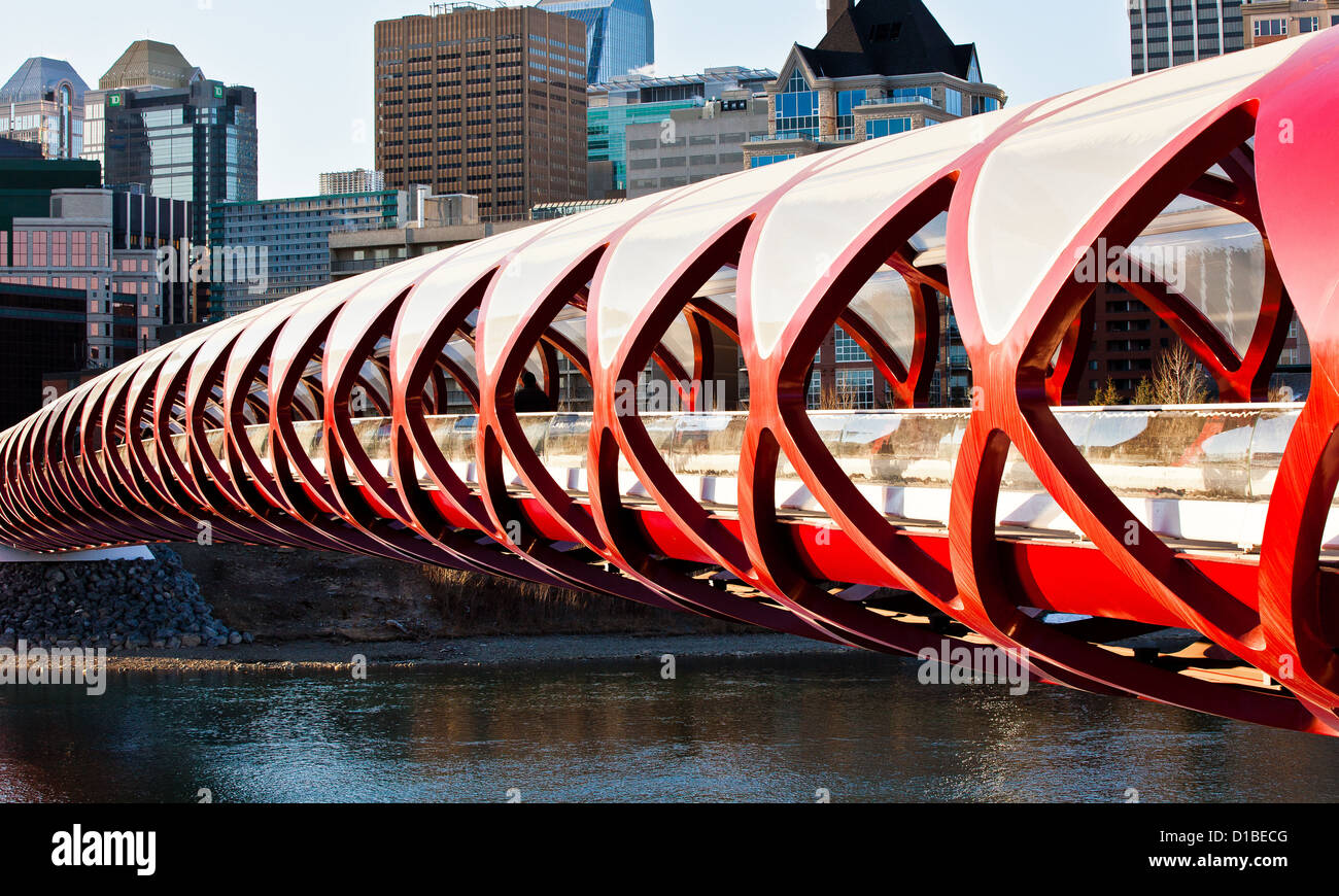 Calgary Peace Bridge Bow River Santiago Calatrava Pedestrian Bridge ...