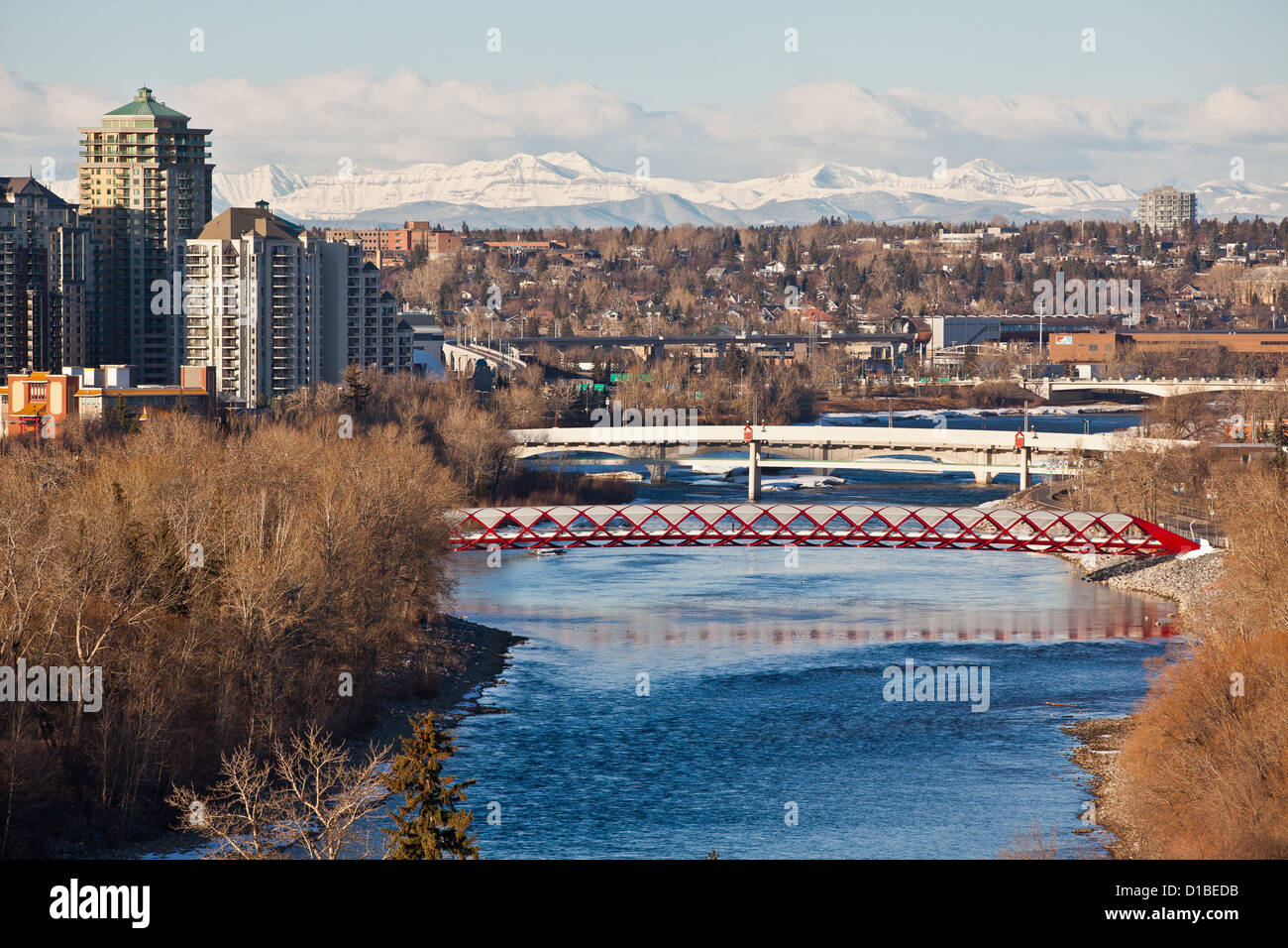 Calgary Peace Bridge Bow River Santiago Calatrava Pedestrian Bridge ...