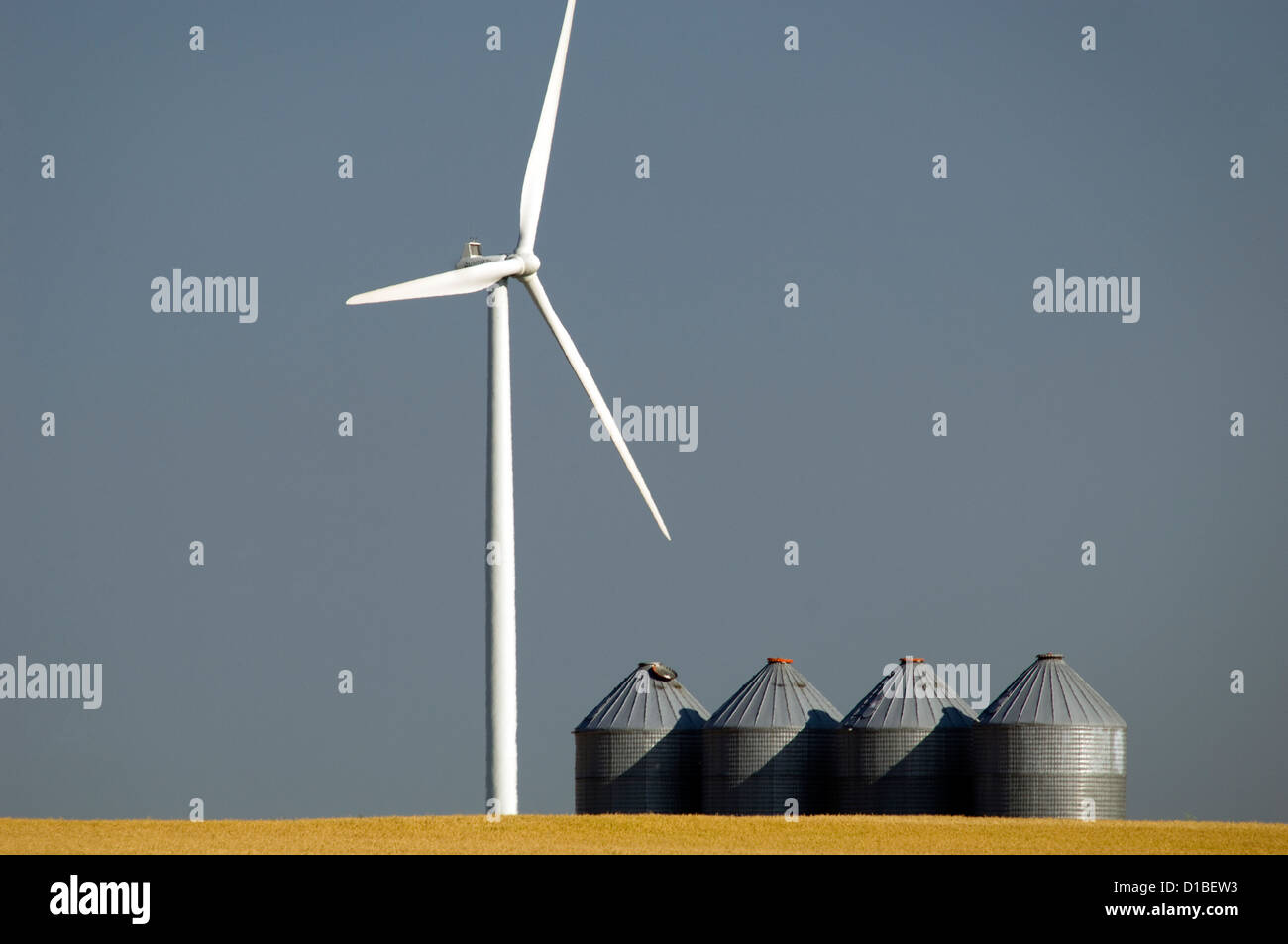 Wind turbine and grain silos hi-res stock photography and images - Alamy