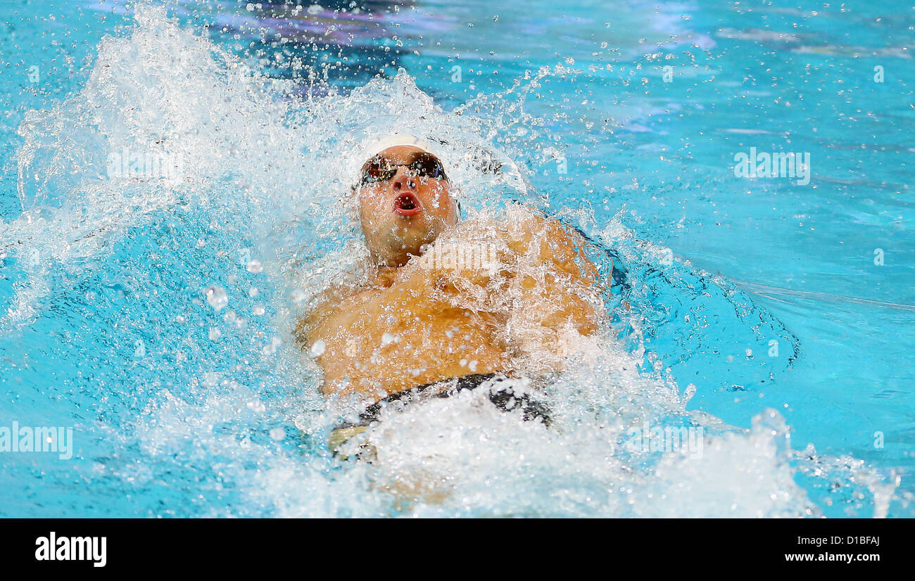 US swimmer Matthew Grevers performs in the 100m backstroke heats at the ...