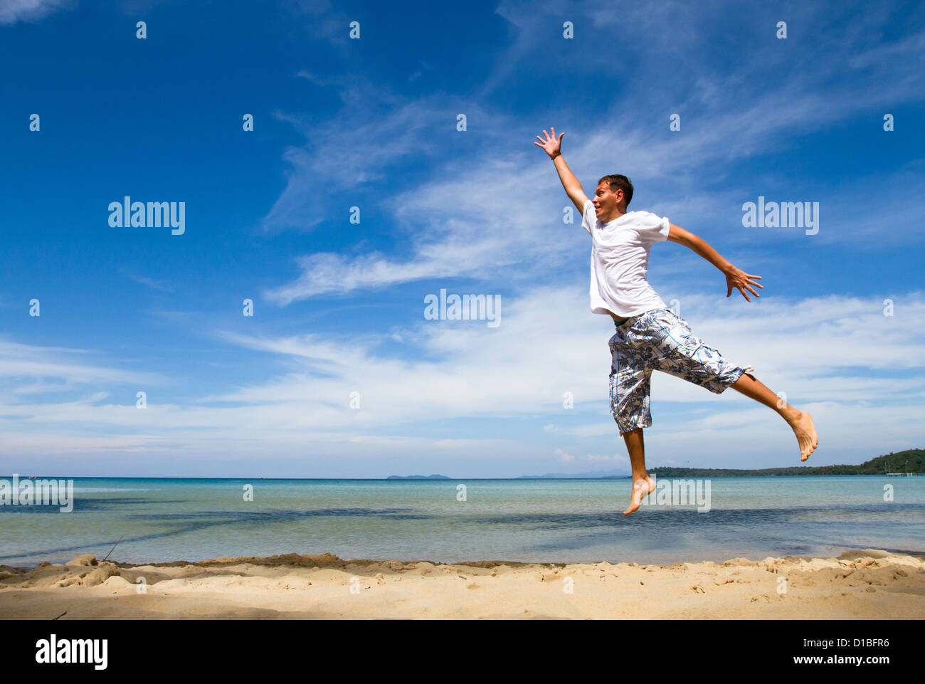 success, jumping man Stock Photo - Alamy