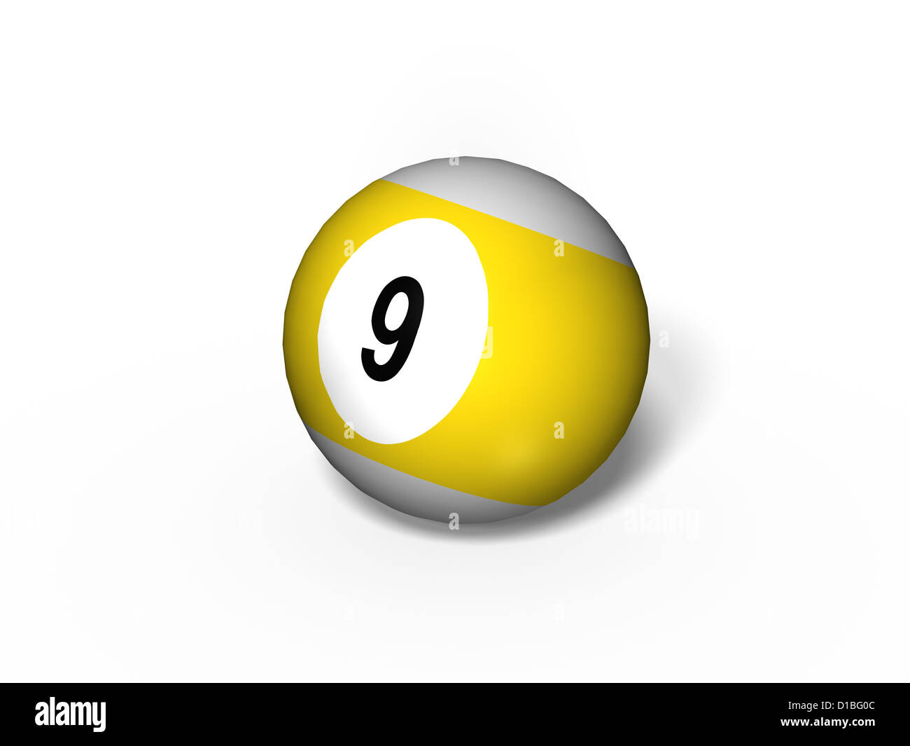 billiard billard ball number 9 nine white background 3d render Stock ...