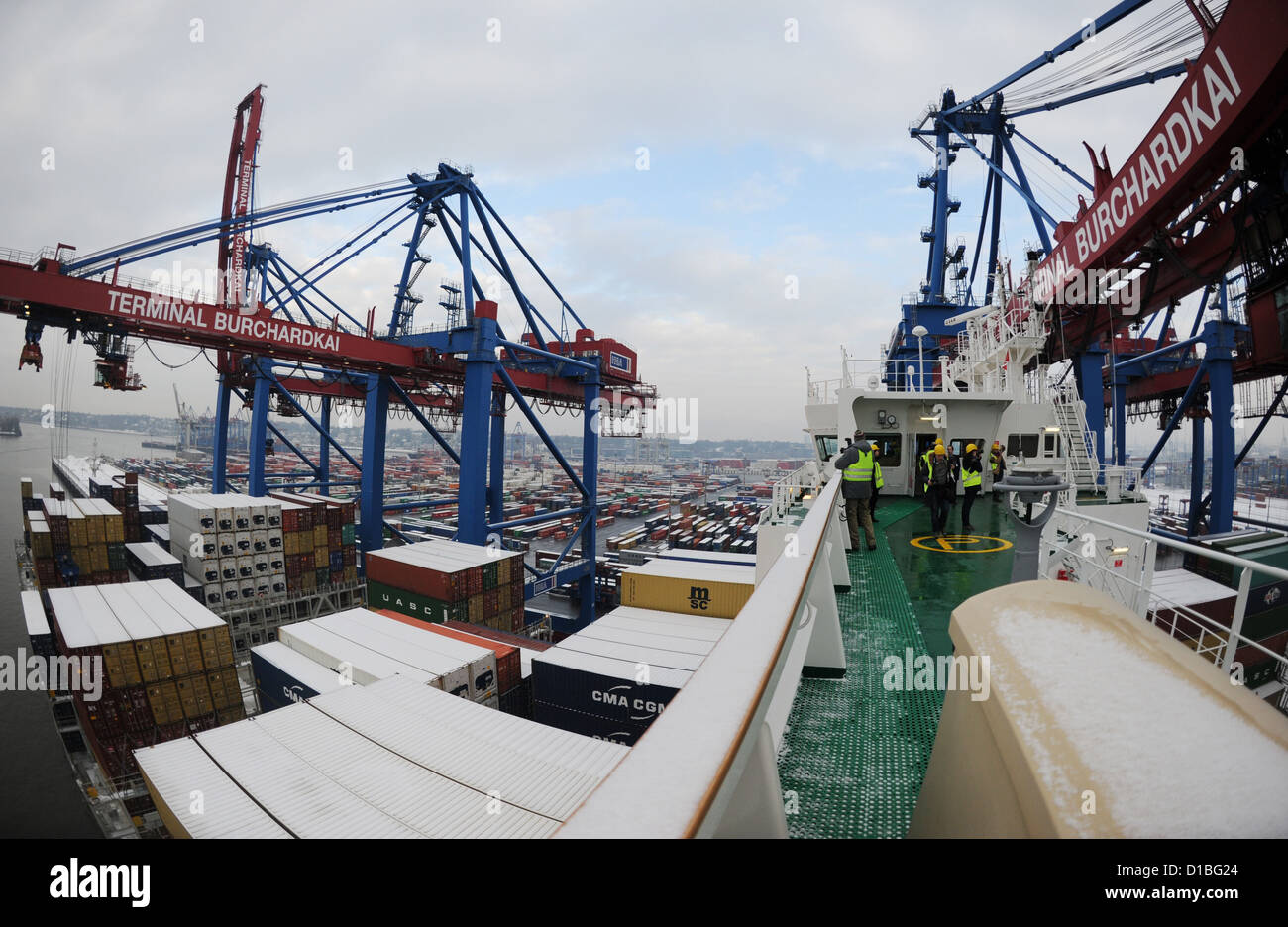 Exterior view of the largest container ship in the world 'CMA CGM Marco ...
