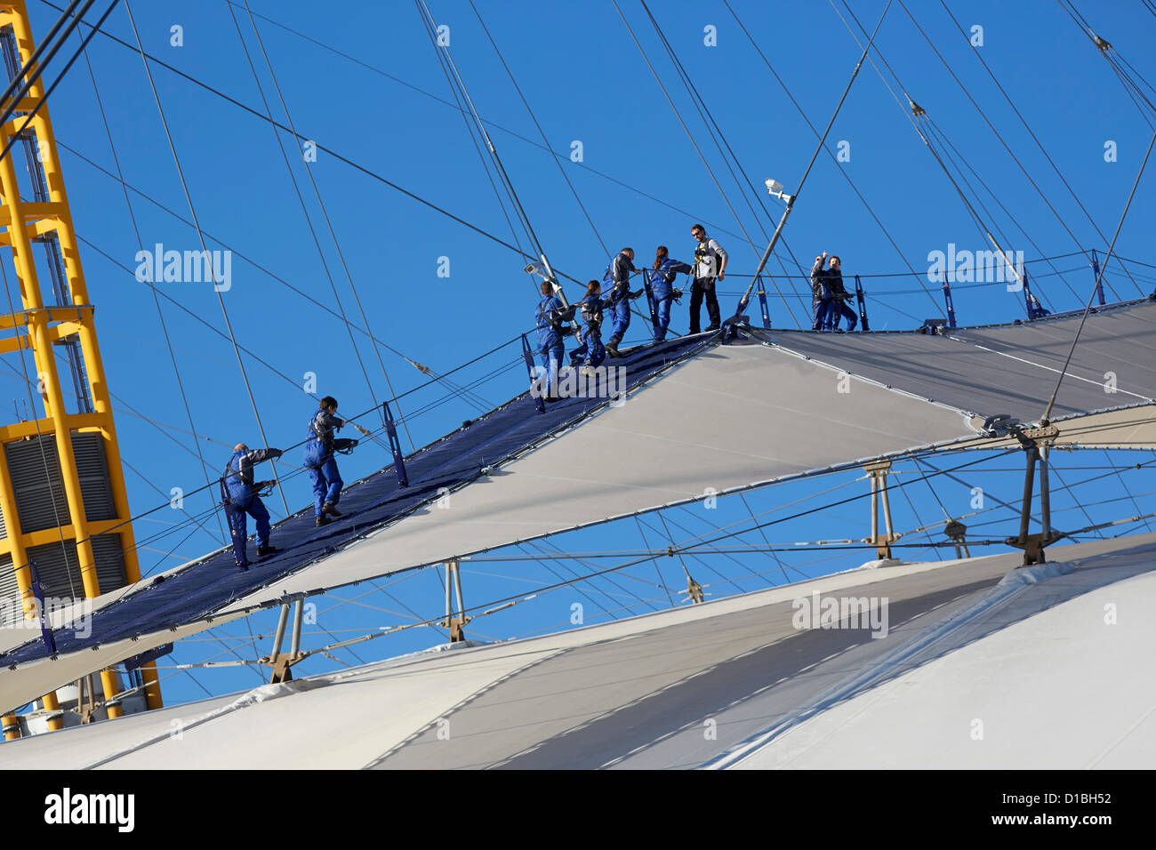 'Up at the O2'- High level walkway over the Millenium Dome, London ...