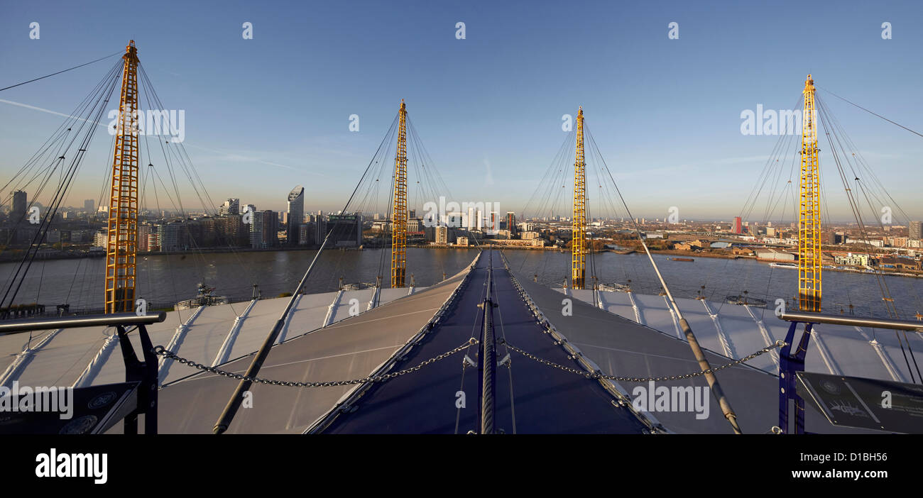 'Up at the O2'- High level walkway over the Millenium Dome, London ...