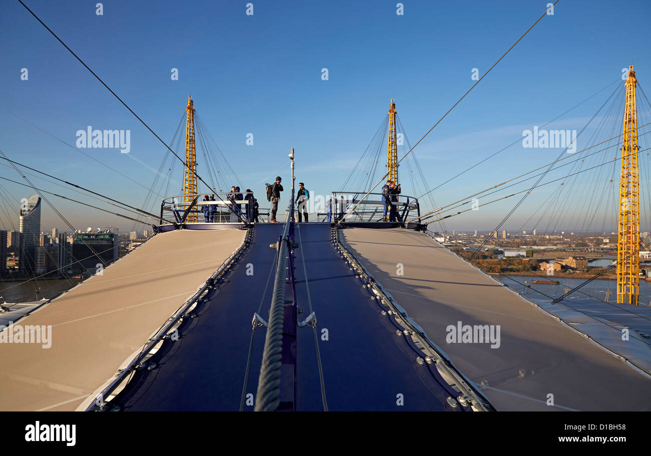 'Up at the O2'- High level walkway over the Millenium Dome, London ...