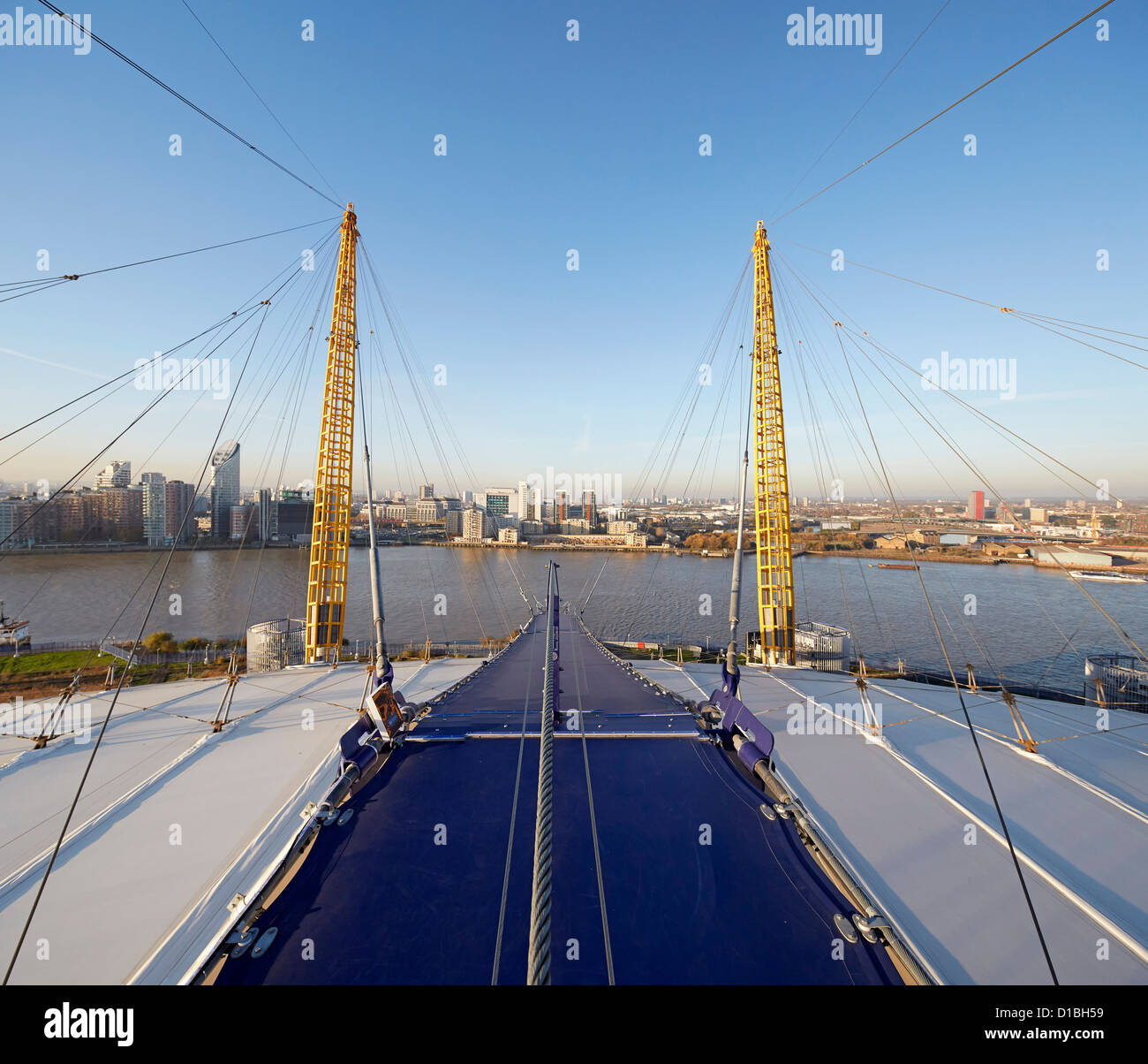 'Up at the O2'- High level walkway over the Millenium Dome, London ...