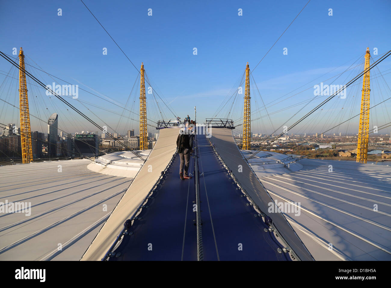 'Up at the O2'- High level walkway over the Millenium Dome, London ...