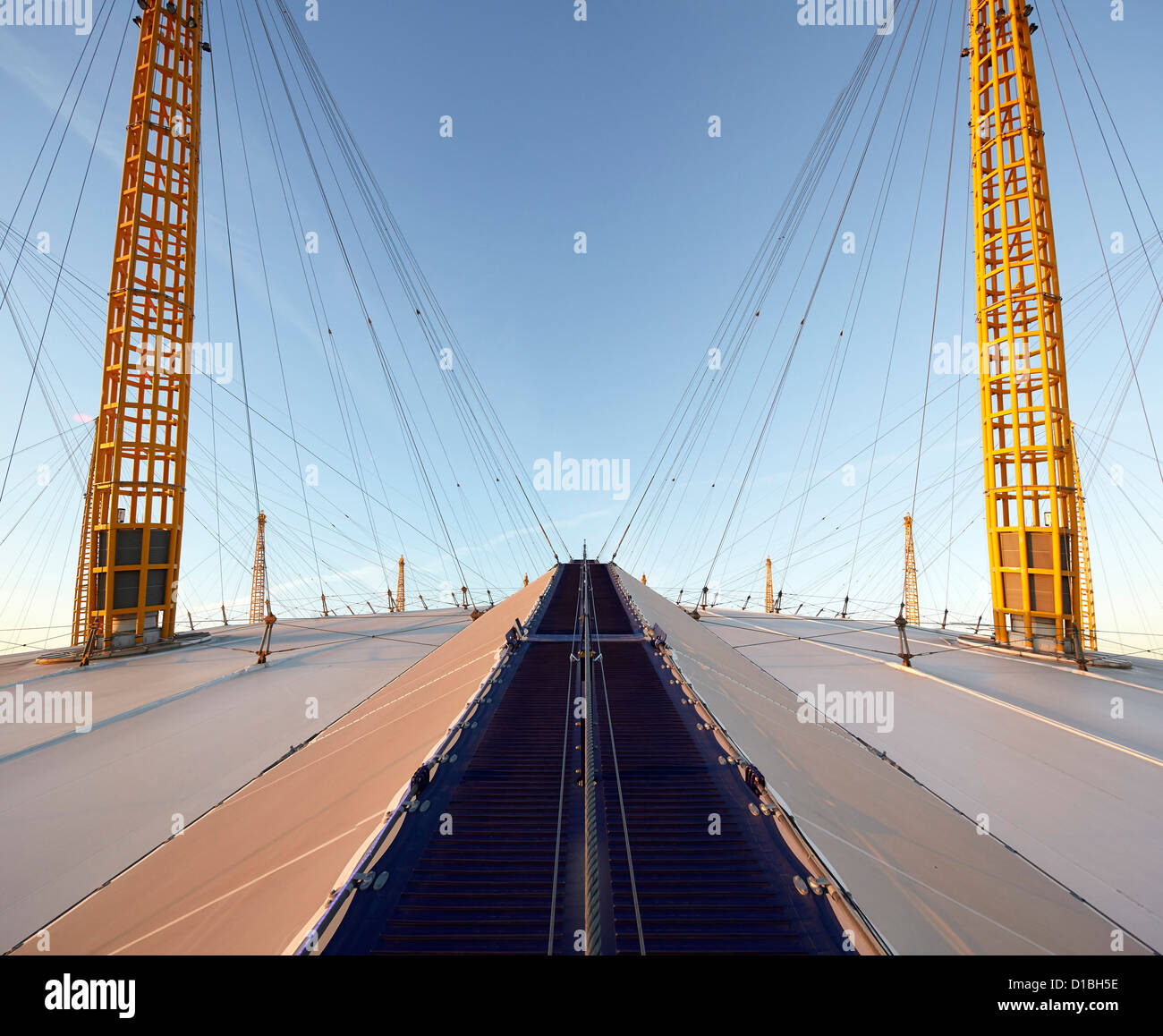 'Up at the O2'- High level walkway over the Millenium Dome, London ...
