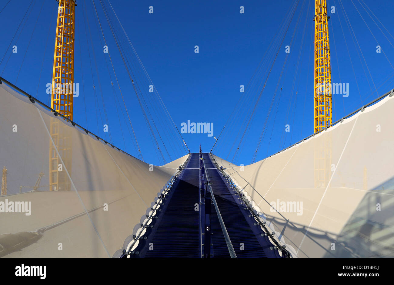 'Up at the O2'- High level walkway over the Millenium Dome, London ...